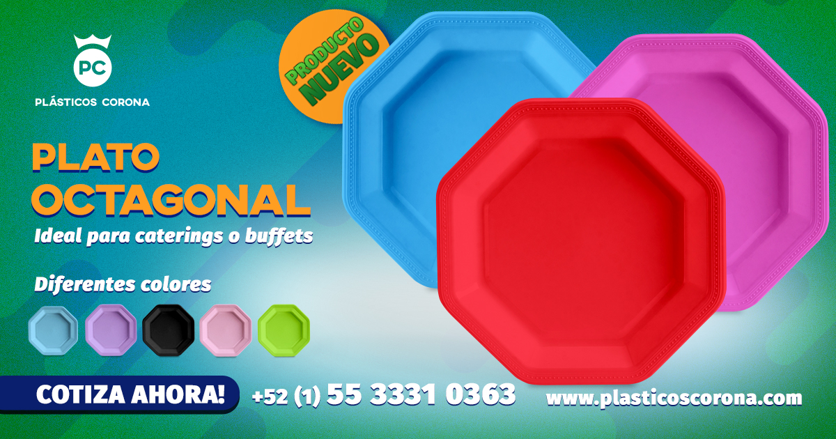 Plato octagonal | Plásticos Corona
