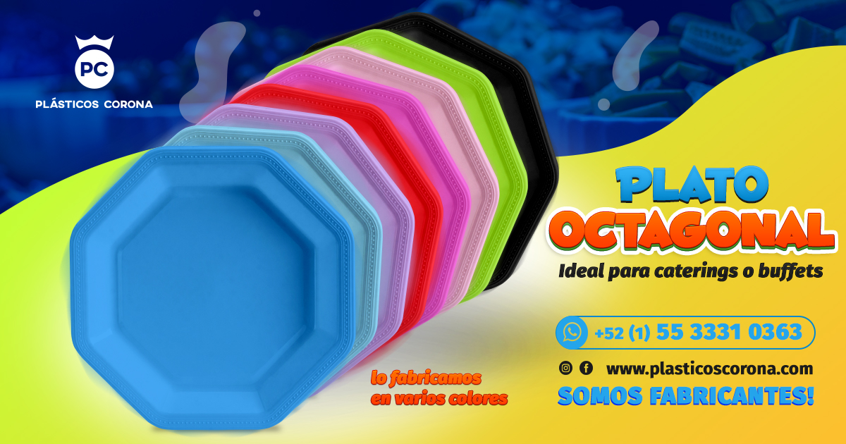 Plato octagonal - Plásticos Corona