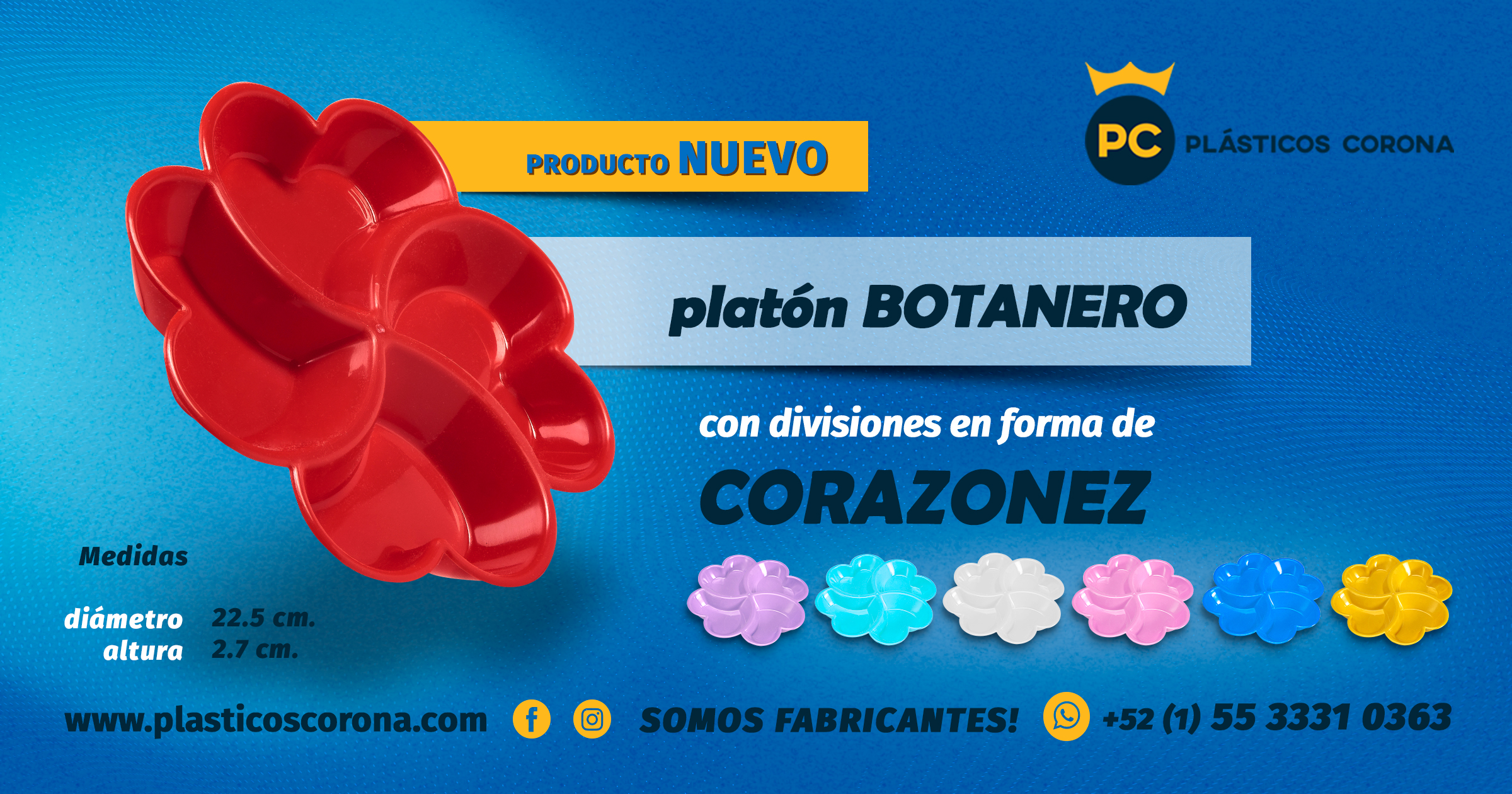 Platon botanero corazones