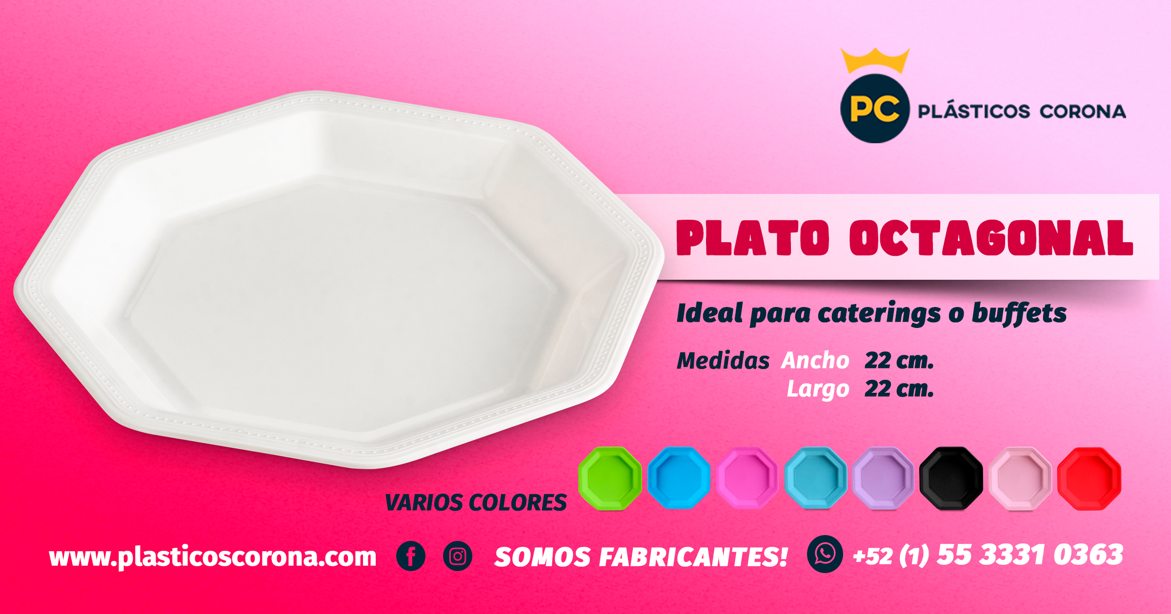 Plato octagonal
