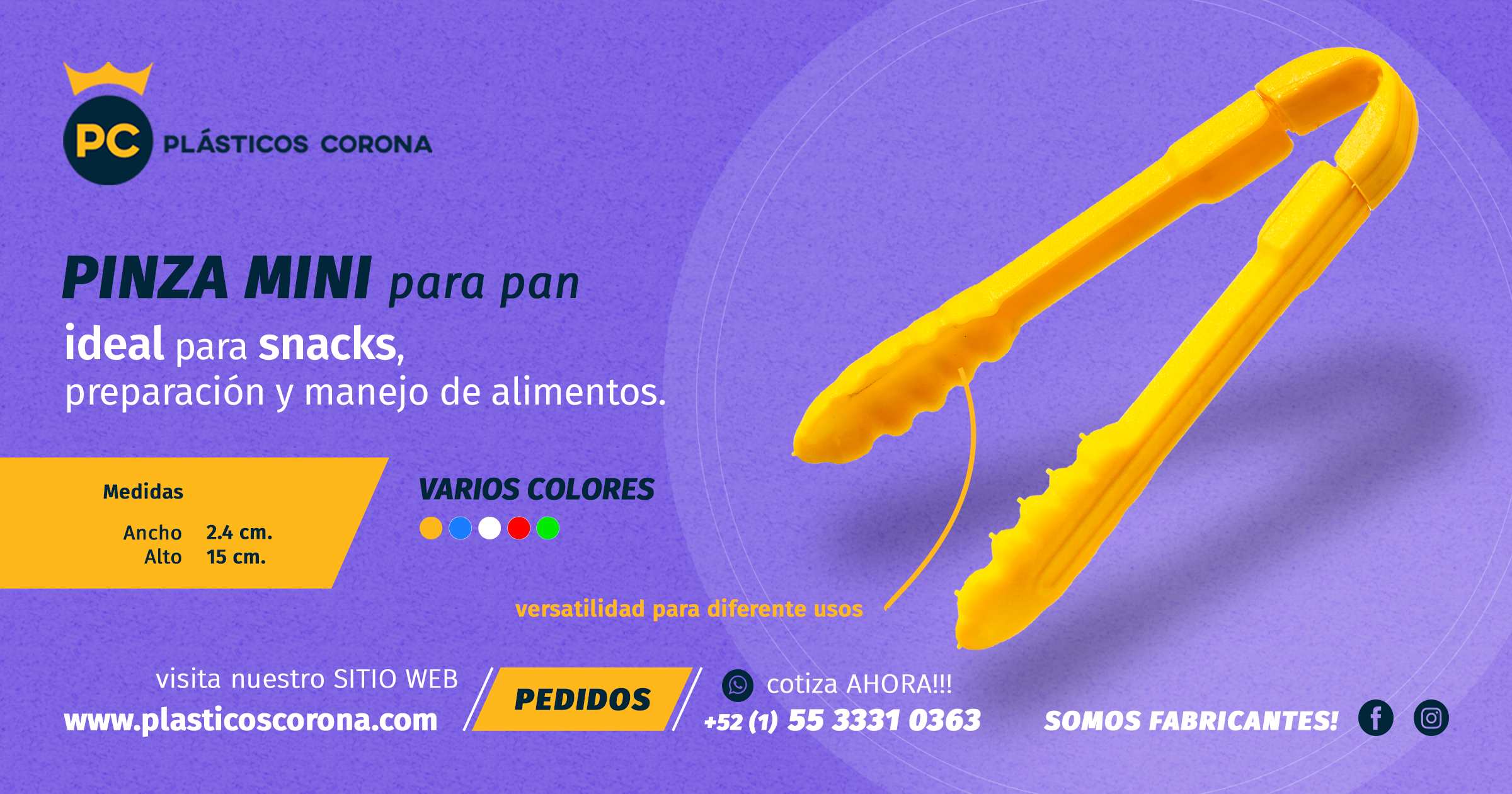 Pinza mini para pan